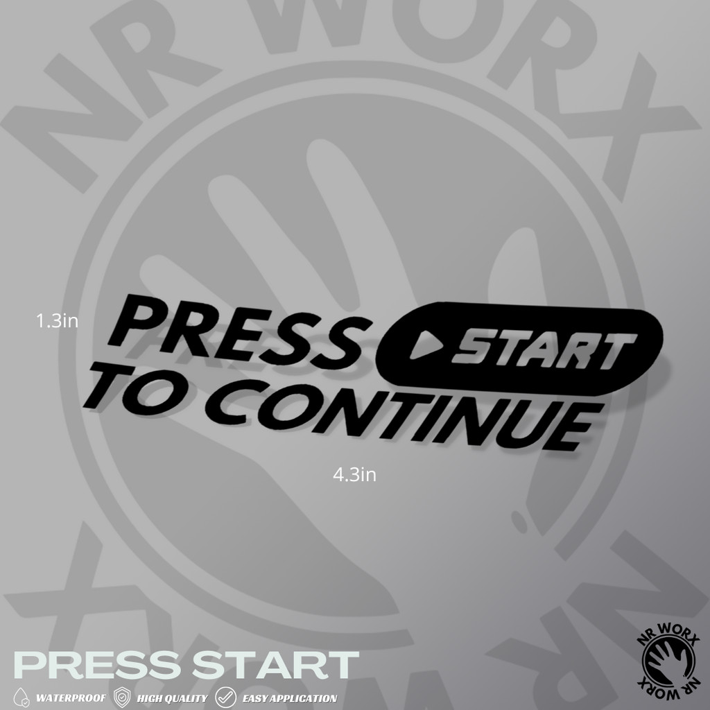 Press Start To Continue Gaming Vinyl Decal Sticker | Shopee Philippines