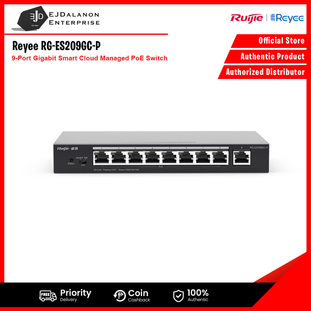 Reyee RG-ES209GC-P 9-Port Gigabit Smart Cloud Managed PoE Switch ...