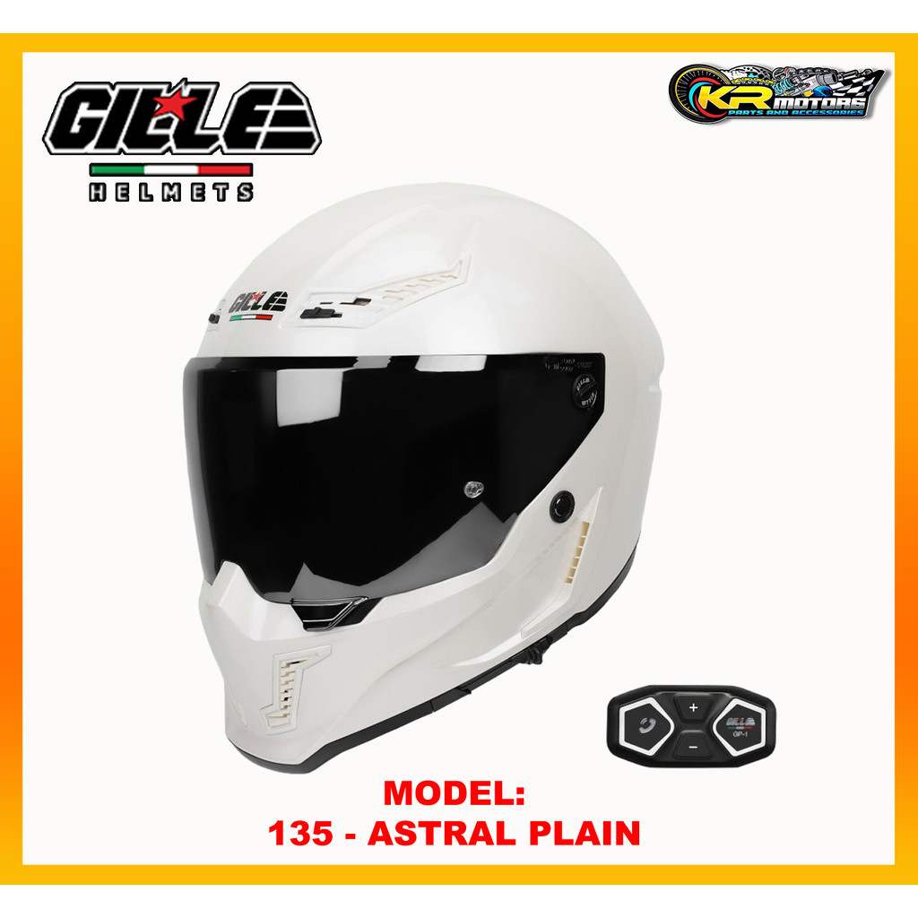 GILLE ASTRAL Plain Color Full Face Dual Visor with Intercom Motorcycle ...