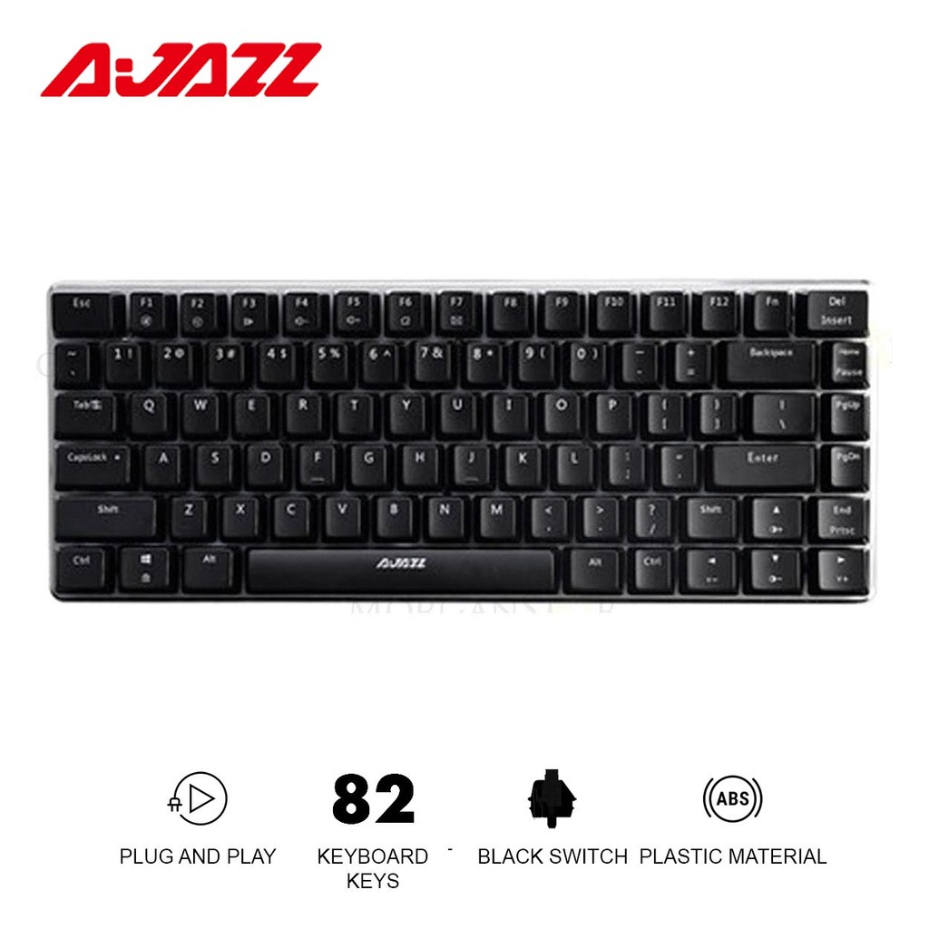 Ajazz AK33 #1 82 Key Mechanical Keyboard (Black) (Black Switch ...