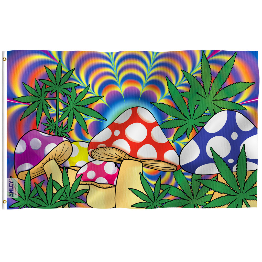 Anley Fly Breeze 3x5 Foot Marijuana Mushroom Flag - Weed Shrooms Flags ...