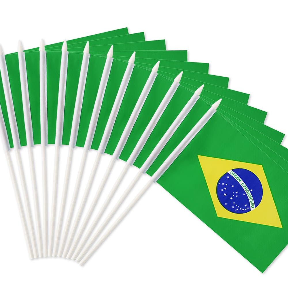 ANLEY Brazil Stick Flag, Brazilian 5x8 inch HandHeld Mini Flag - Hand ...