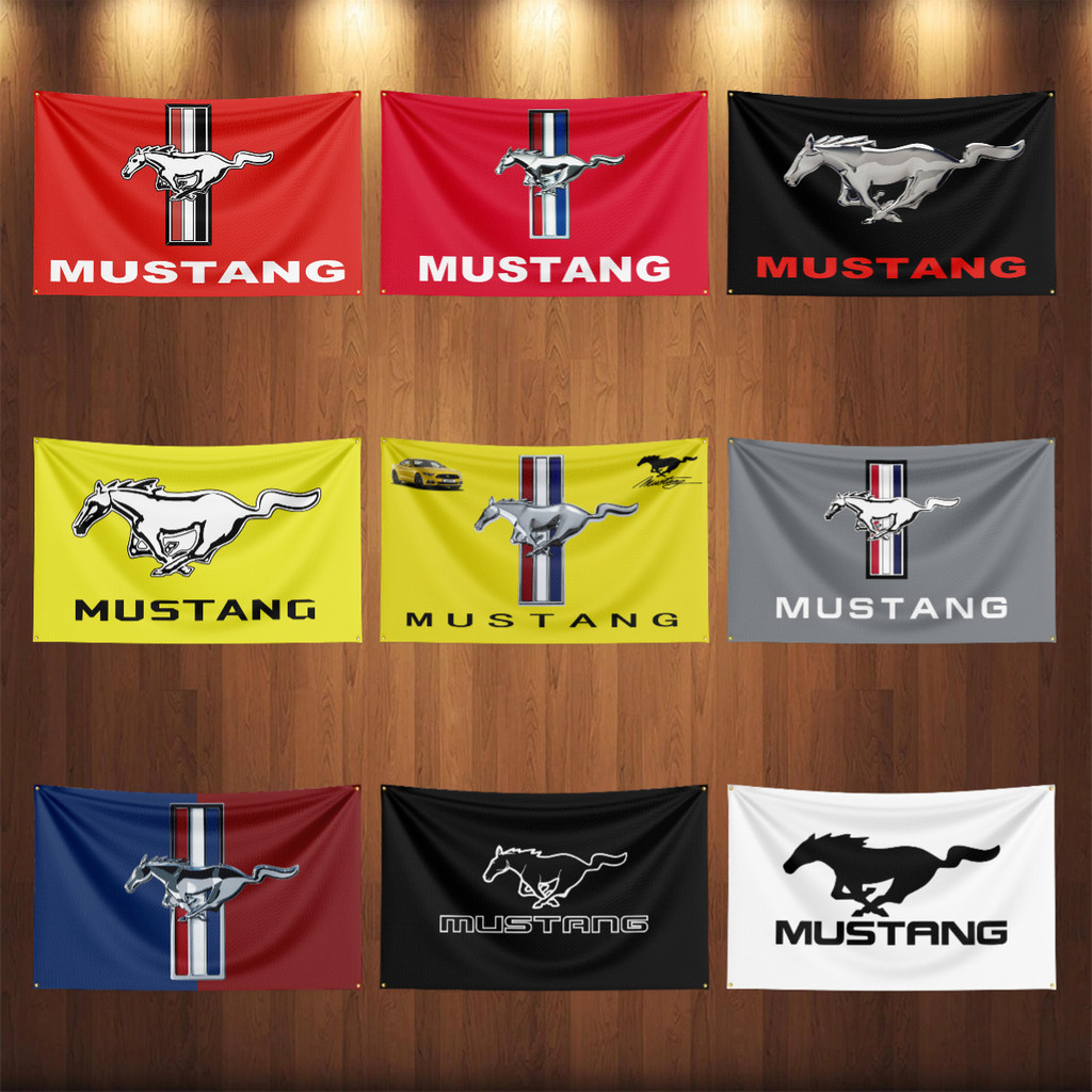 90x150CM Mustangs Racing Car Flag Banner For Car Racing Decoration ...