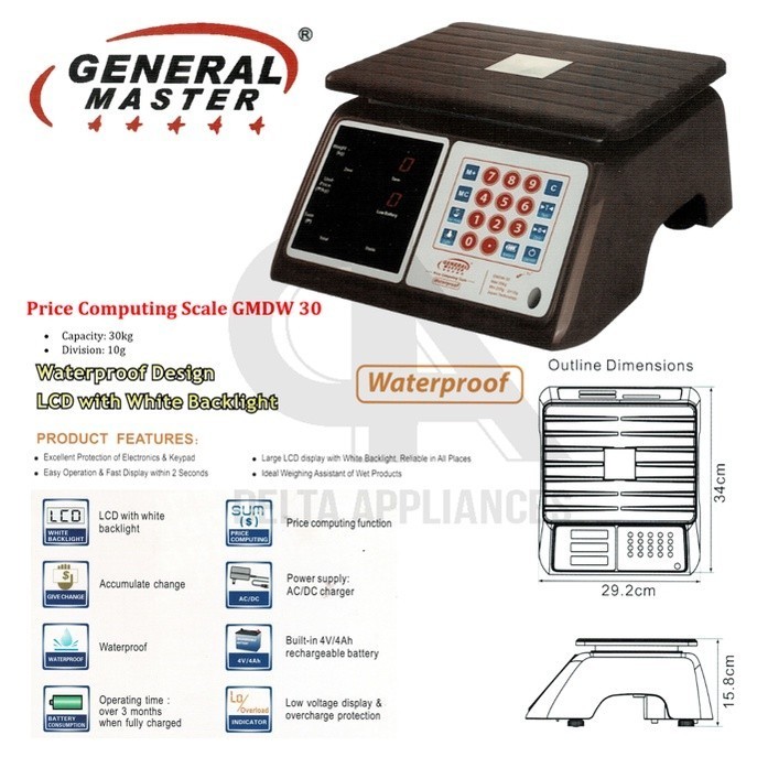 General Master GMDW 30 Price Computing Scale General Master Weighing ...