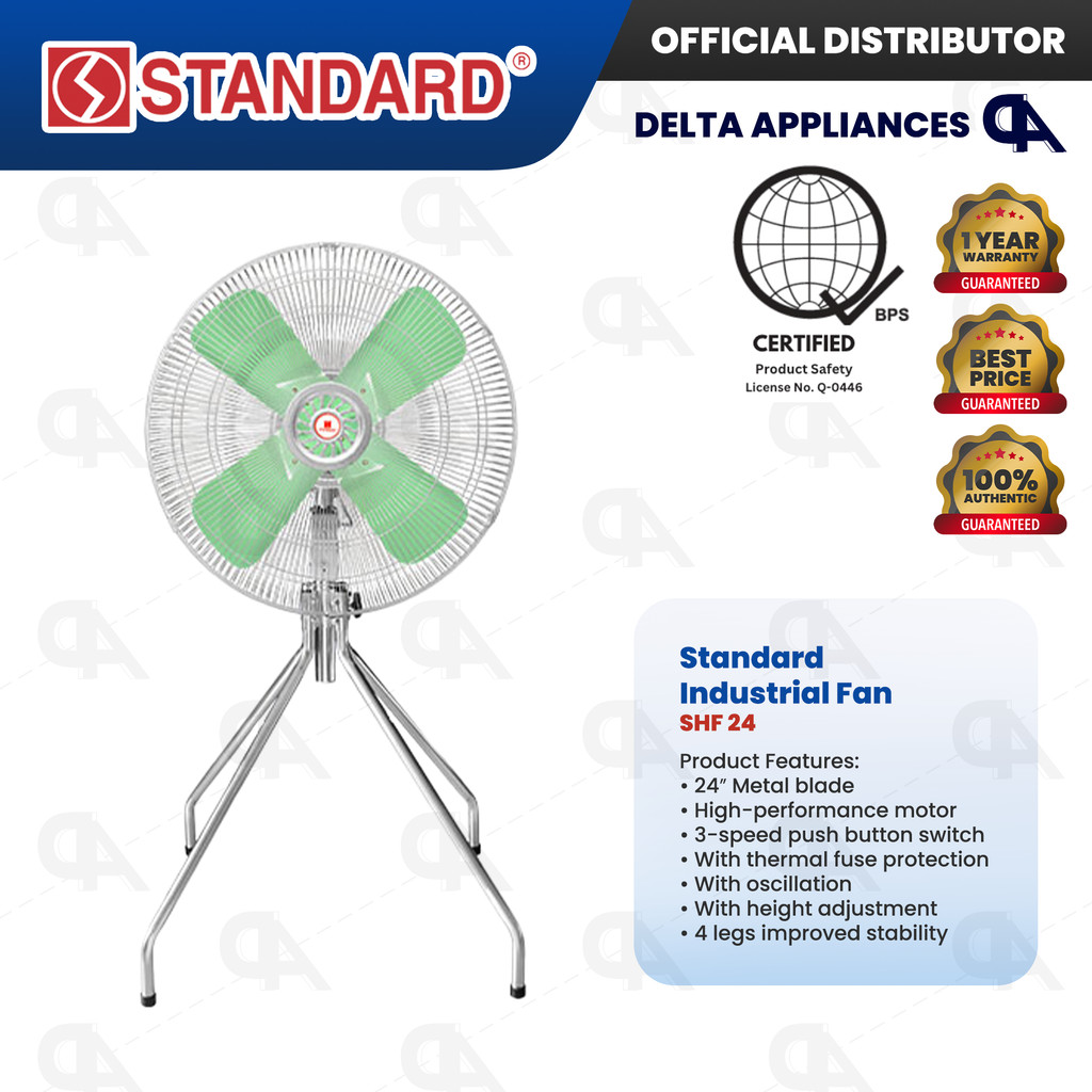 Standard Industrial Stand Fan 24" Metal Blade High Performance Motor ...