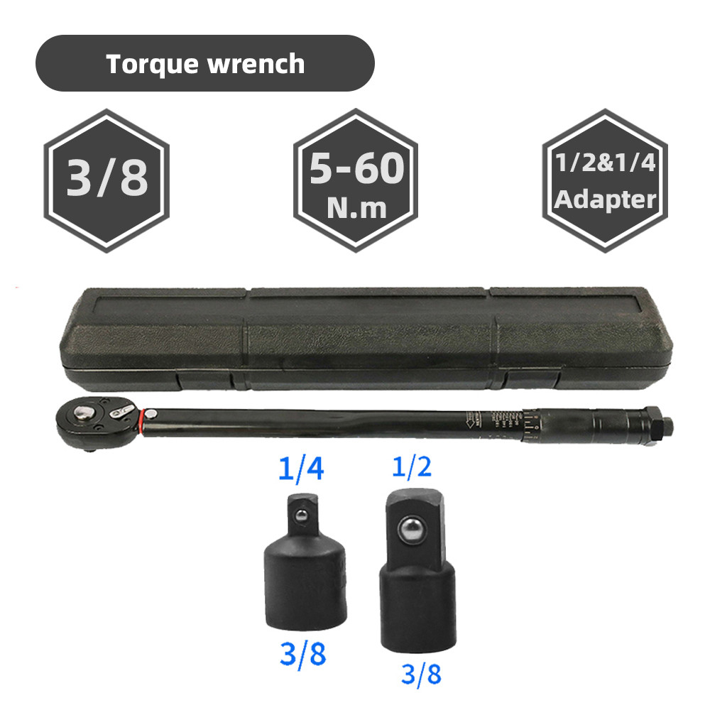 5-60N.m Torque Wrench 3/8 Inch Precise Torques Key Reversible Ratchet ...