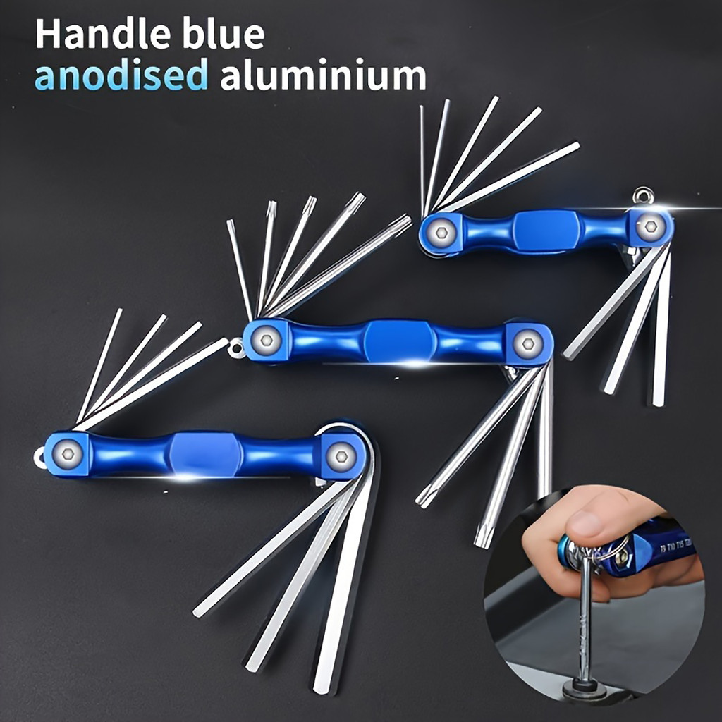 7 Pieces Folding Allen Wrench Set Portable Hex for Basic Home Repair ...