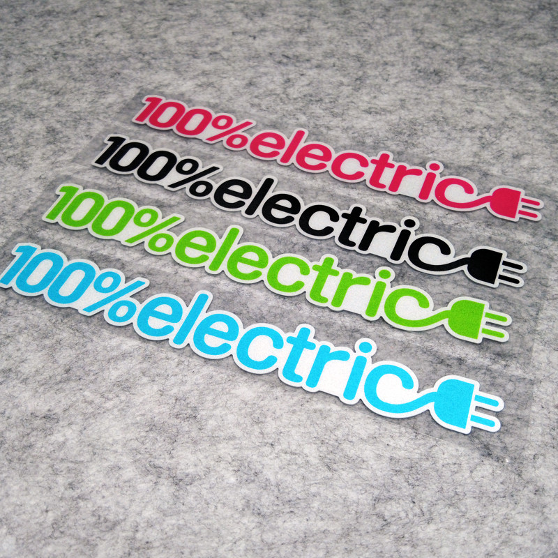 S296 Vinyl Stickers for Motorcycle Car New Energy 100% Electric Vehicle ...
