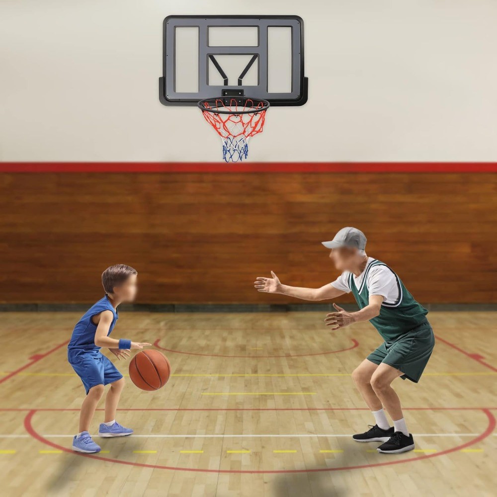 Basketball Backboard and 17" Rim Combo Kit PET Material Basketball Hoop ...