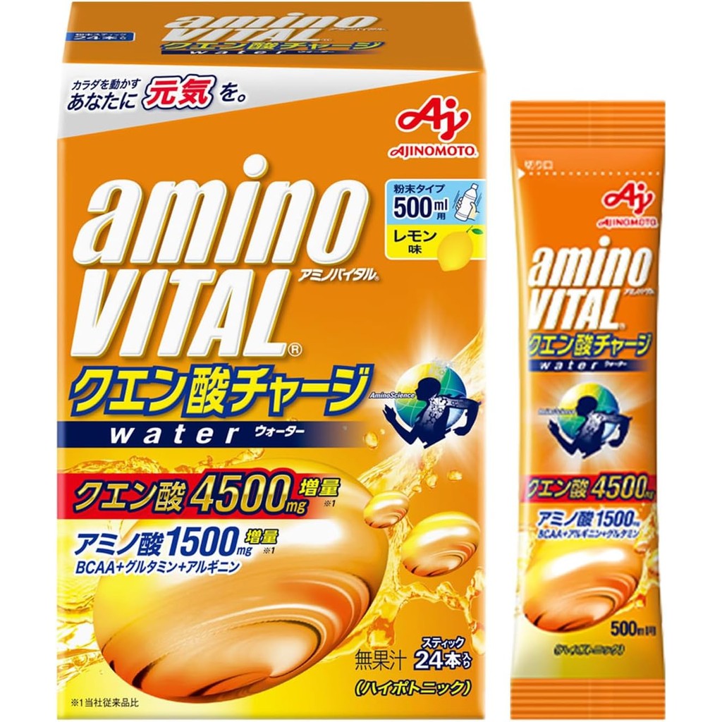 Ajinomoto Amino Vital Citric Acid Charge Water Lemon Flavor Box of 24 ...