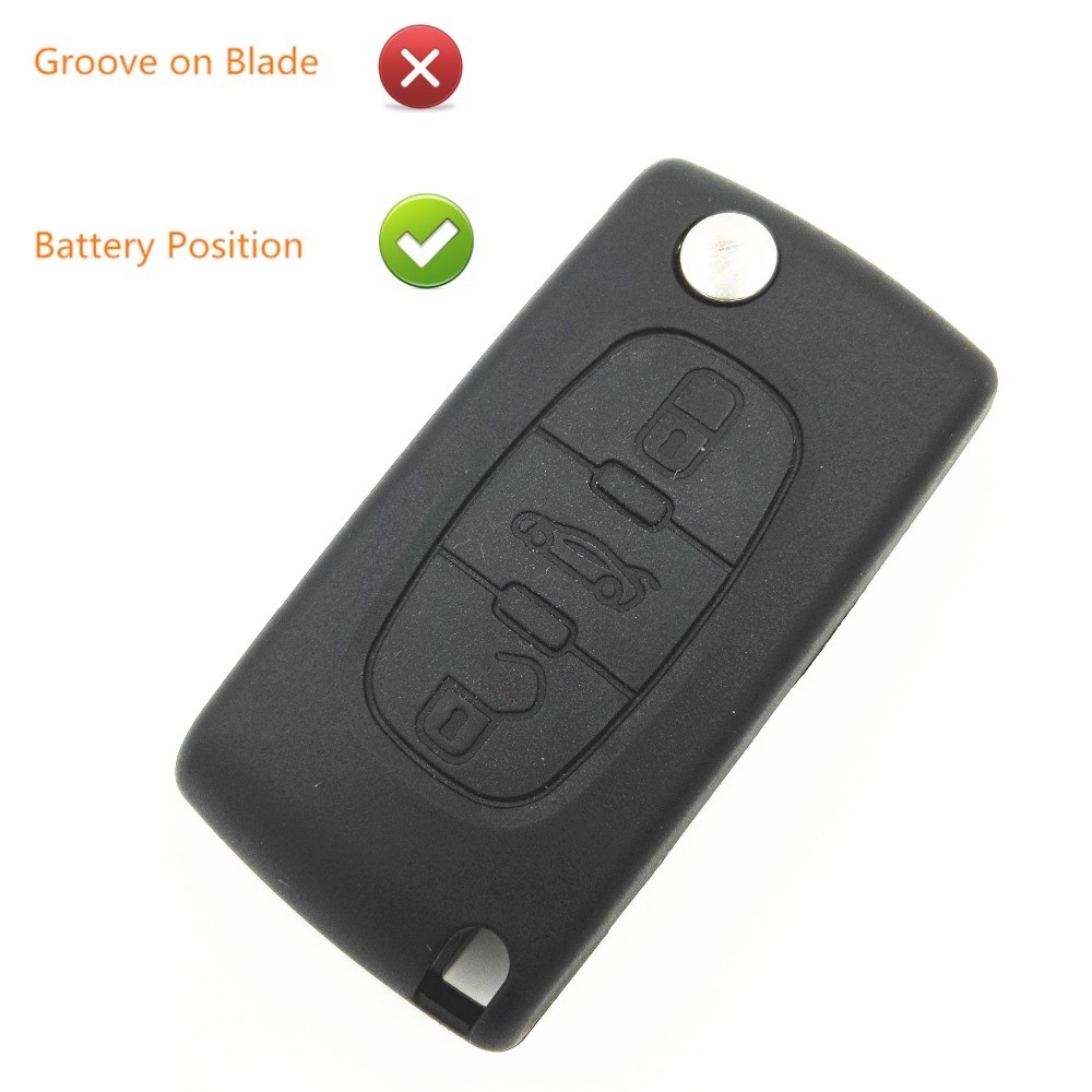 -3 Buttons Replacement Flip Key Case Blank Shell Trunk Button with ...