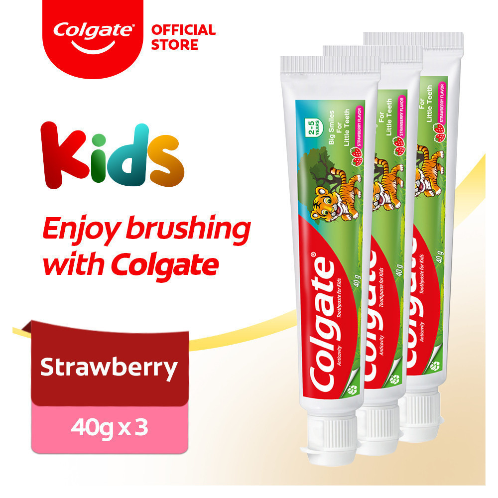 Colgate Anti-Cavity Kids (2-5 Years) Toothpaste, Tiger, Strawberry ...