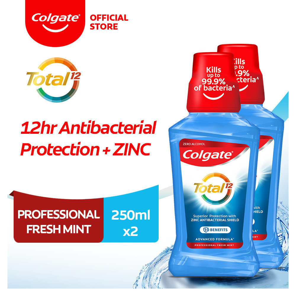 Colgate Total 12 Mouthwash Professional Freshmint, No-Alcohol ...