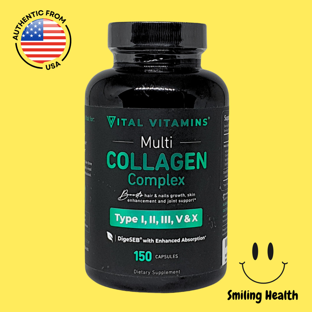 Vital Vitamins | Multi Collagen Complex Type I, II, III, V & X (150 ...