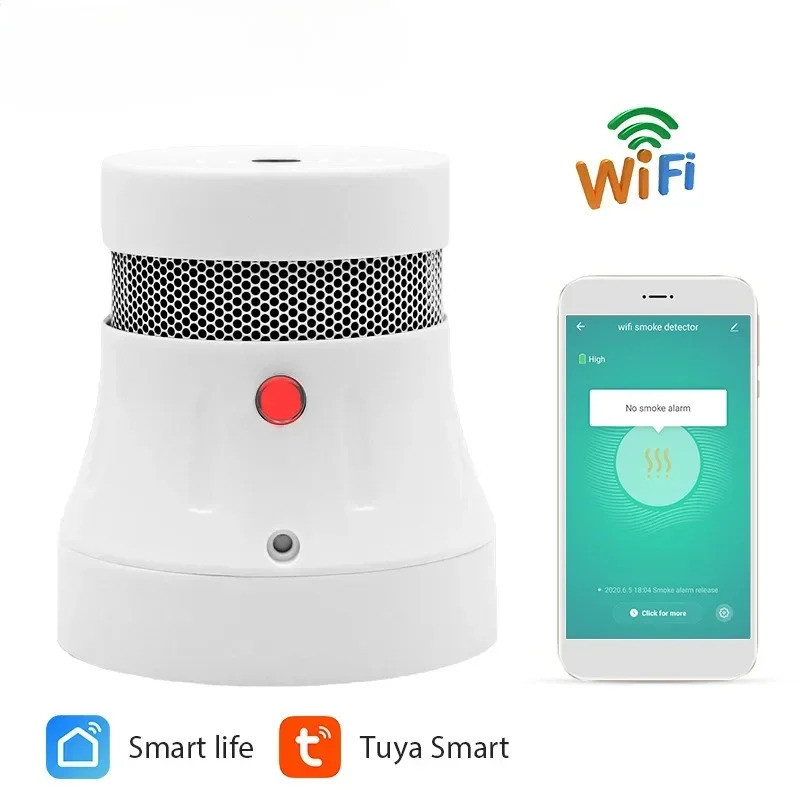 Tuya Smart Life Wireless Mini Cigaree Smoke Detector Fire Alarm Micro ...