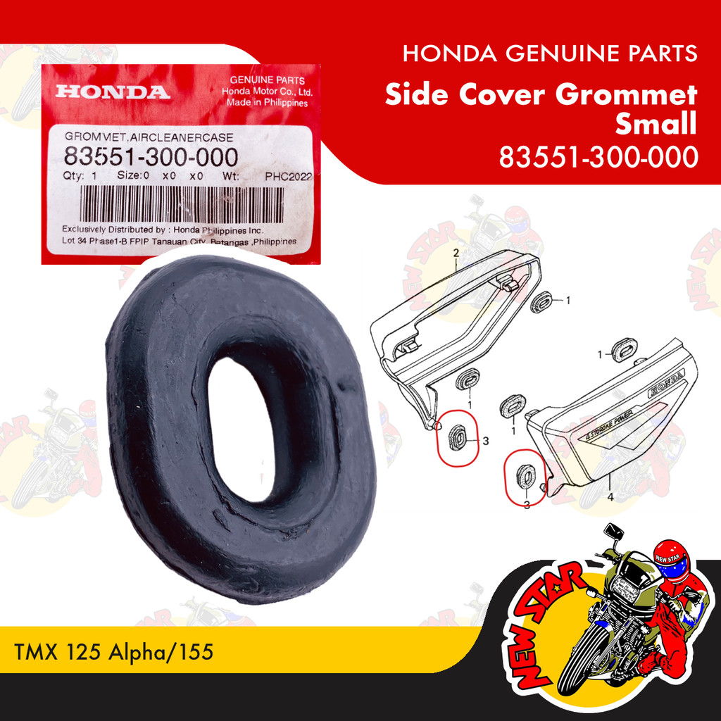 83551-300-000 | Side Cover Grommet Small | Genuine Honda parts | TMX ...