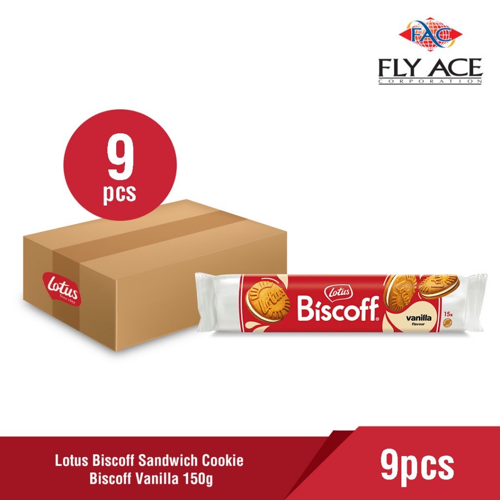 Lotus Biscoff Sandwich Cookie Vanilla Biscuits 150g x 9 | Shopee ...