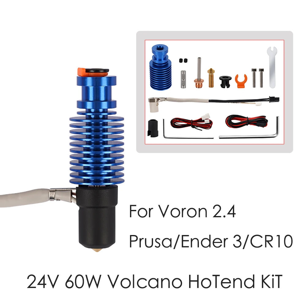 24V 60W Volcano Hotend Kit For Voron 2.4 Prusa Ender 3 CR10 MK3S 3D ...