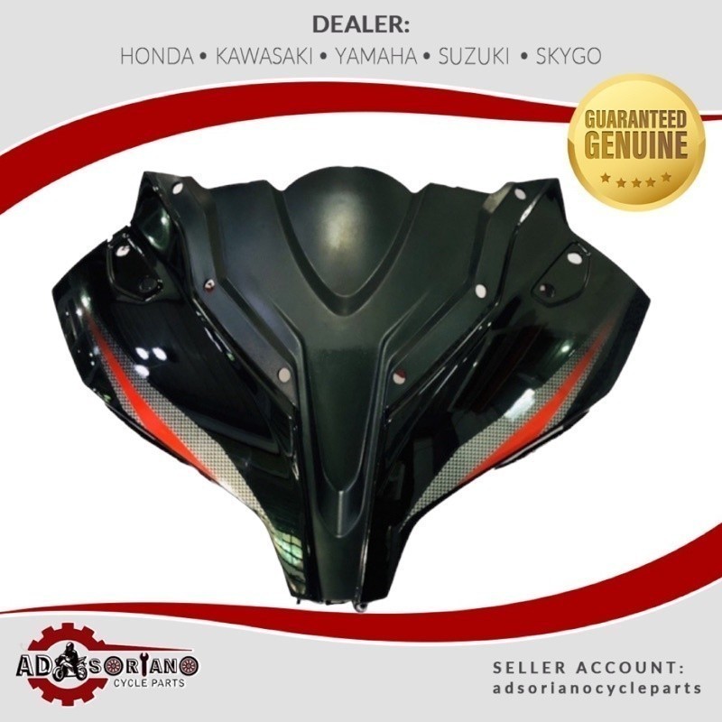 KAWASAKI ROUSER RS200 FRONT FAIRING EBONY BLACK WITH DECAL 52DT0195 ...