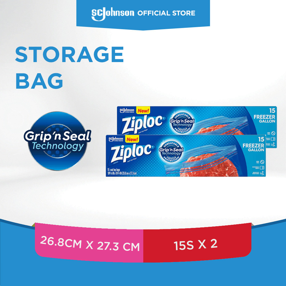 Ziploc Freezer Bags Gallon 15's - Twin Pack | Shopee Philippines