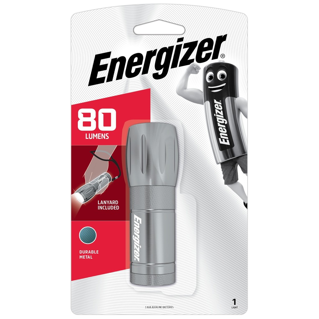 Energizer LED Flashlight Metal Light 3AAA 80 Lumens Energizer Compact ...
