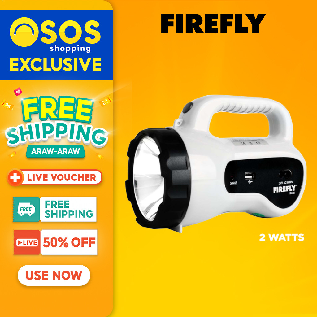 Firefly Powerful Torch Emergency Light Lamp with USB Mobile Phone ...