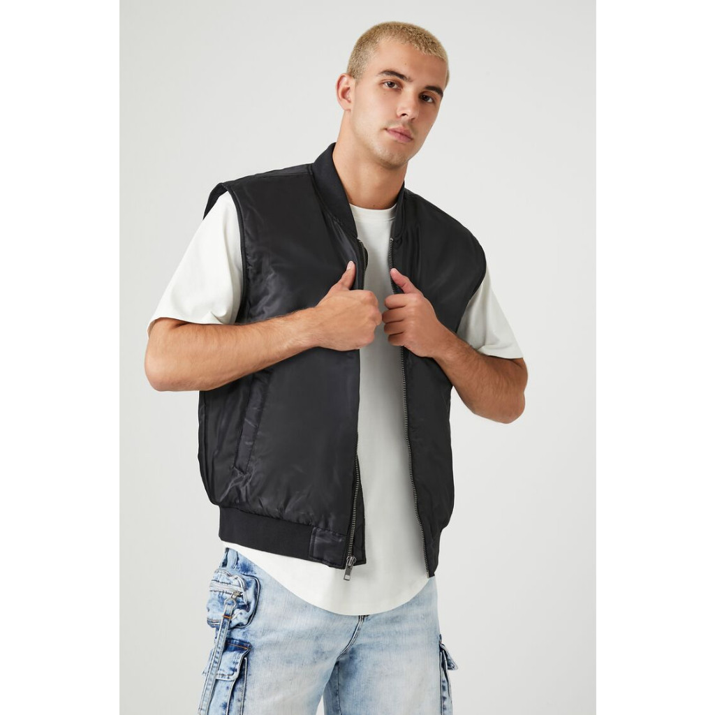 Forever 21 Men's Zip-Up Bomber Jacket | Shopee Philippines