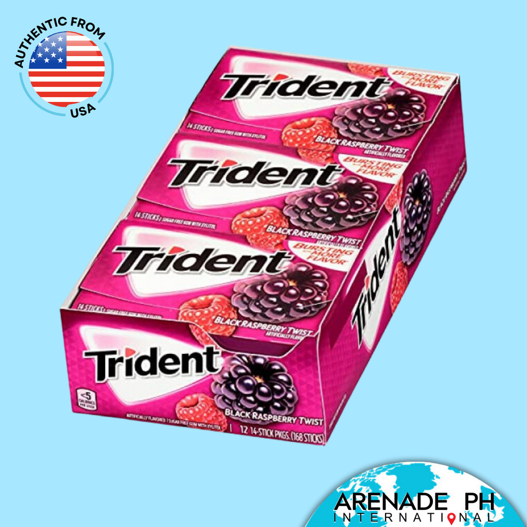 Trident Black Raspberry Twist Artificially Flavored Sugar Free Gum with ...