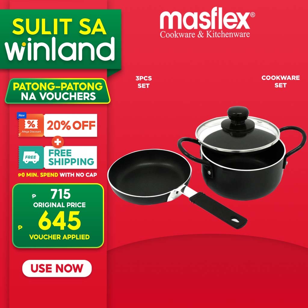 Masflex by Winland 3 Piece Aluminum Non-stick Mini Cookware Set NS-1414 ...