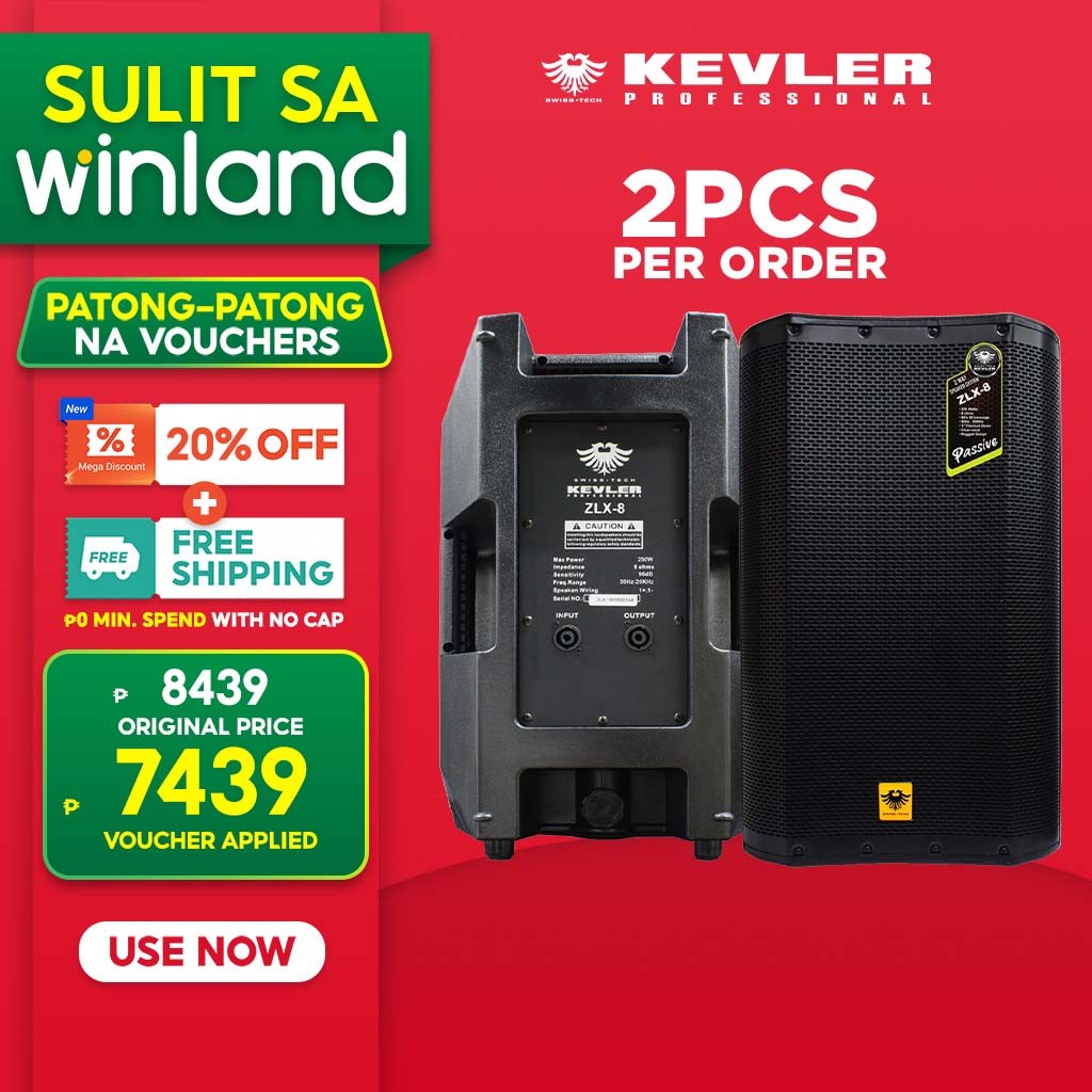 Kevler by Winland 2pcs 8 Inches ZLX-8 250W Passive Speaker System Audio ...