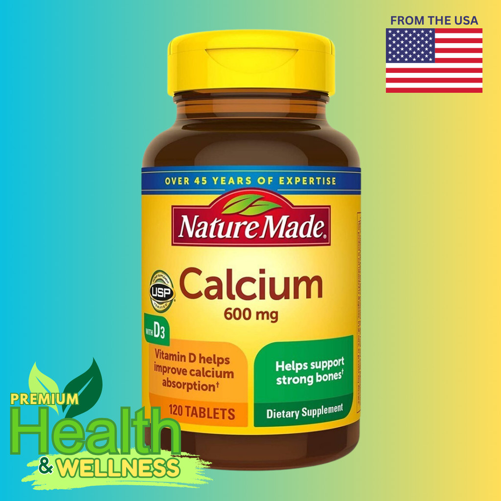 Nature Made Calcium 600mg with Vitamin D3 for Immune Support - 120 ...