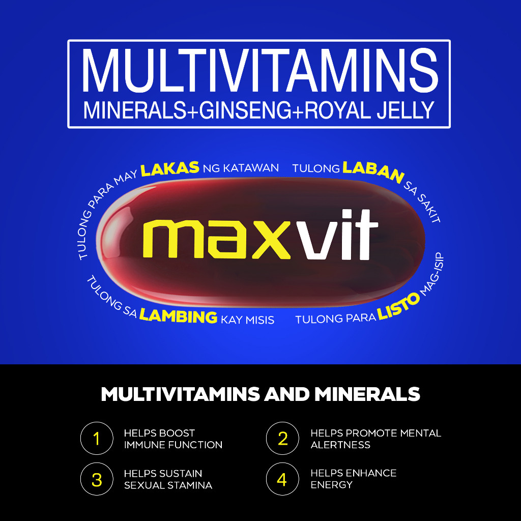 Unilab MaxVit 100 Capsules - Multivitamins,Minerals with Ginseng, Royal ...