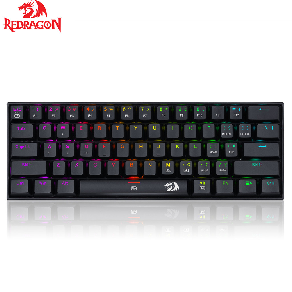 ⚕Redragon K630 Dragonborn 60% Wired RGB Gaming Keyboard 61 Keys Compact ...