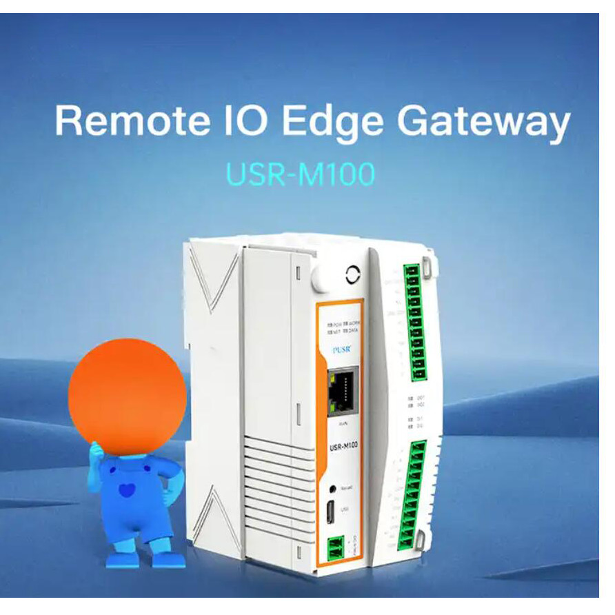 ️DIN Rail Modbus Gateway with RS485 RS232 M100 Ethernet Version Remote IO MQTT SSL/TLS Edge Comp ...