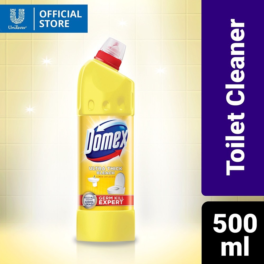 Domex Ultra Thick Bleach Toilet Cleaner Lemon 500ml Bottle | Shopee ...