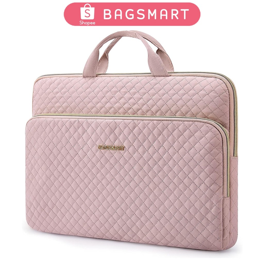 BAGSMART 13.3 inch Laptop Sleeve Quilted Lightweight Laptop Bag Durable ...