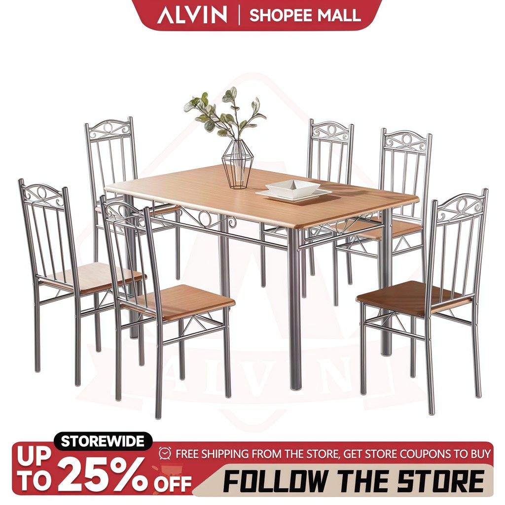 ALVIN Dining Table Set with 4 Chairs Home Living Dining Furniture ...