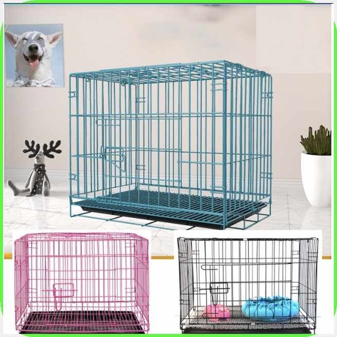 Dog%Za:Cage&Z`with&Poop&Tray&Heavy&Duty&Pet Collapsible Cage Foldable ...