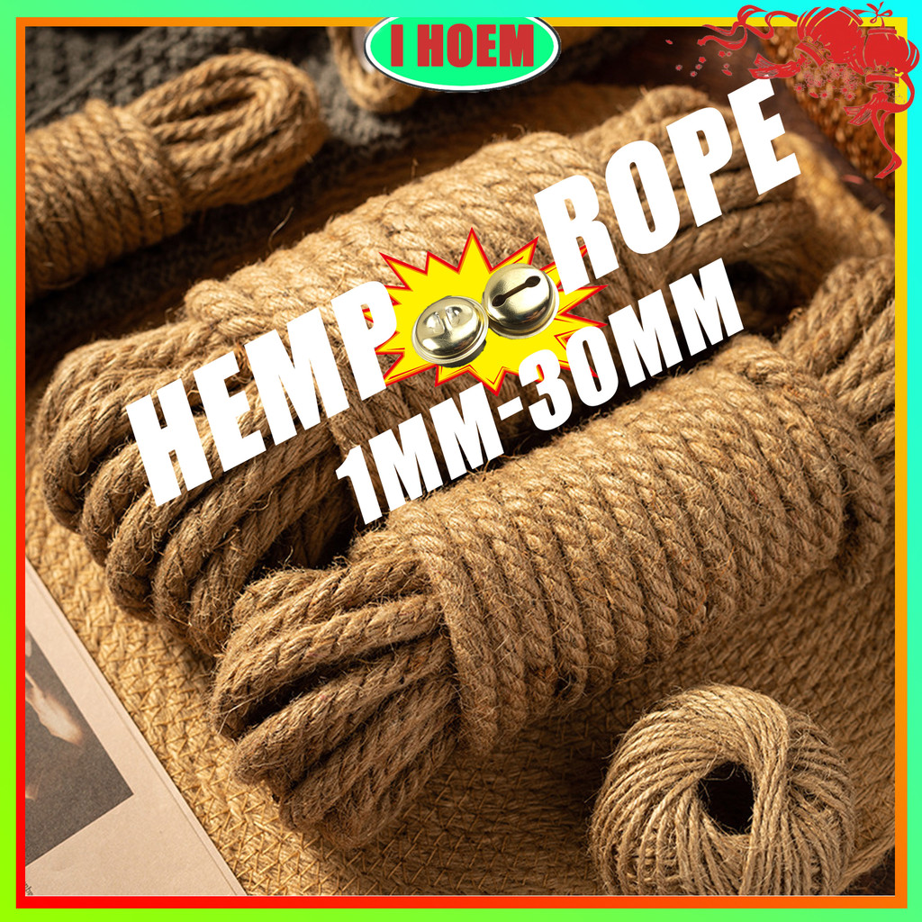 1-30mm Length1M-10Meters Cat Tali Guni Hemp Rope Rami Craft Hanging ...