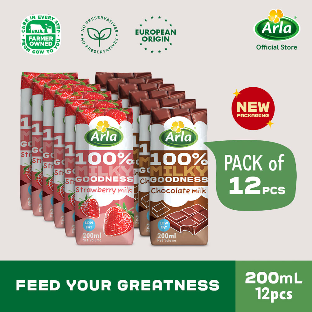 Arla Chocolate and Strawberry Milk 200ml 12-Pack | Shopee Philippines