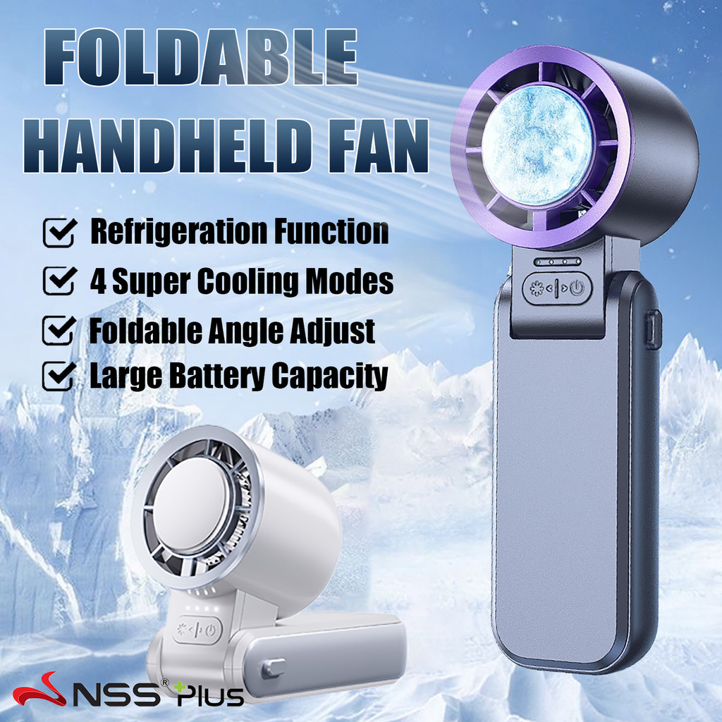 NSS Folding High Speed Handheld Fan Refrigeration 4Gears Mini Portable ...