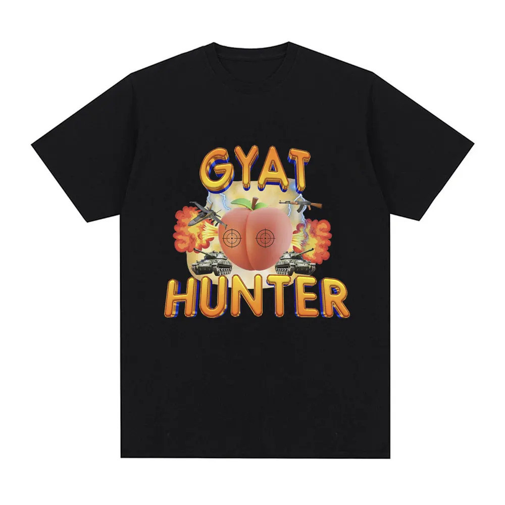 Gyat Hunter Funny Meme T-shirt Women's Fashion Retro Short sleeved T ...