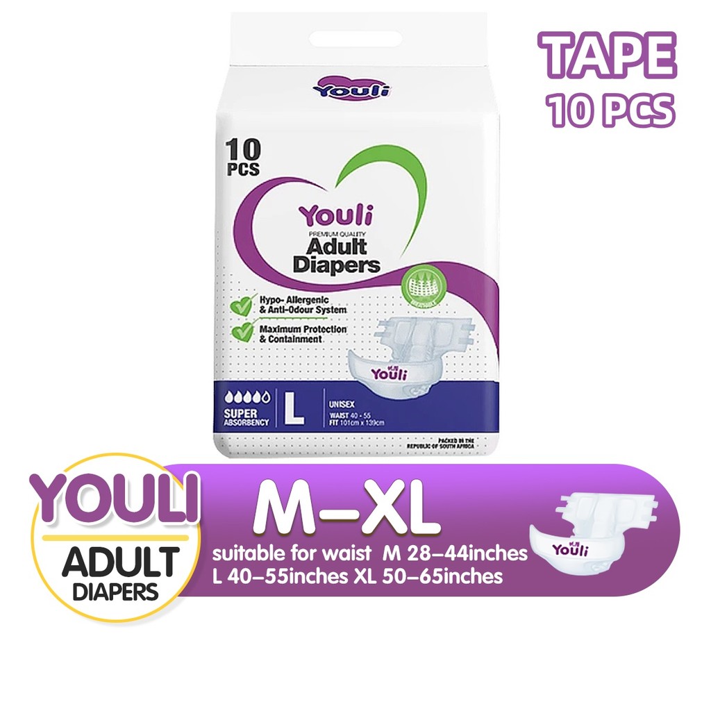 YOULI Premium Adult Diaper Tape 10pcs Breathing Air Adult Disposable ...
