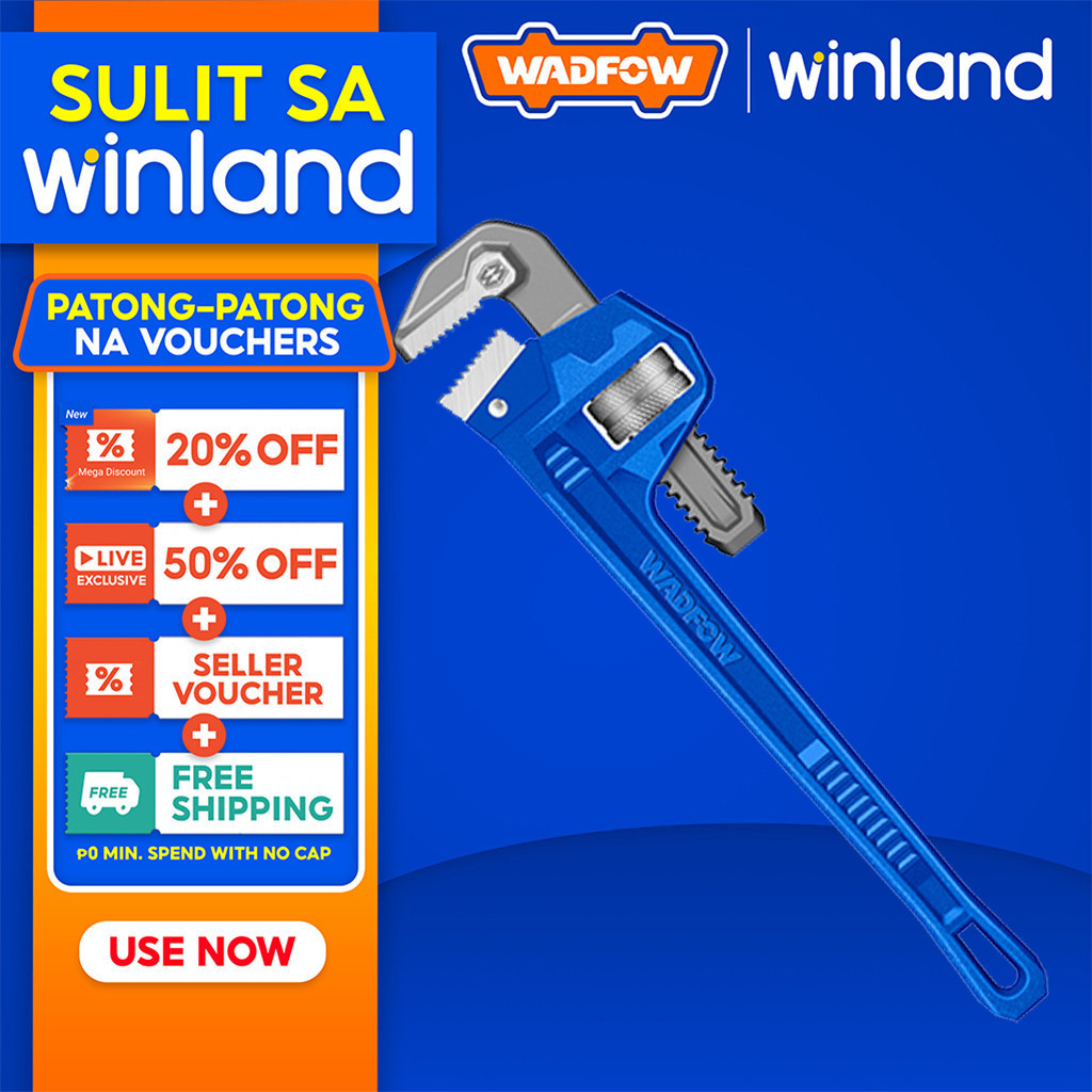 Wadfow by Winland Industrial Plumber Plumbing Piping Pipe Wrench 8 inch ...