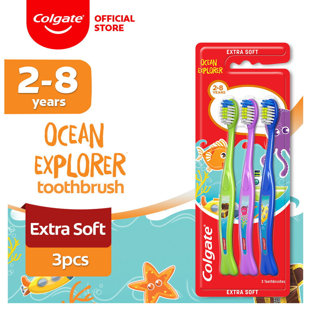 Colgate Kids (2-8 Years) Toothbrush, Ocean Explorer, Extra Soft ...