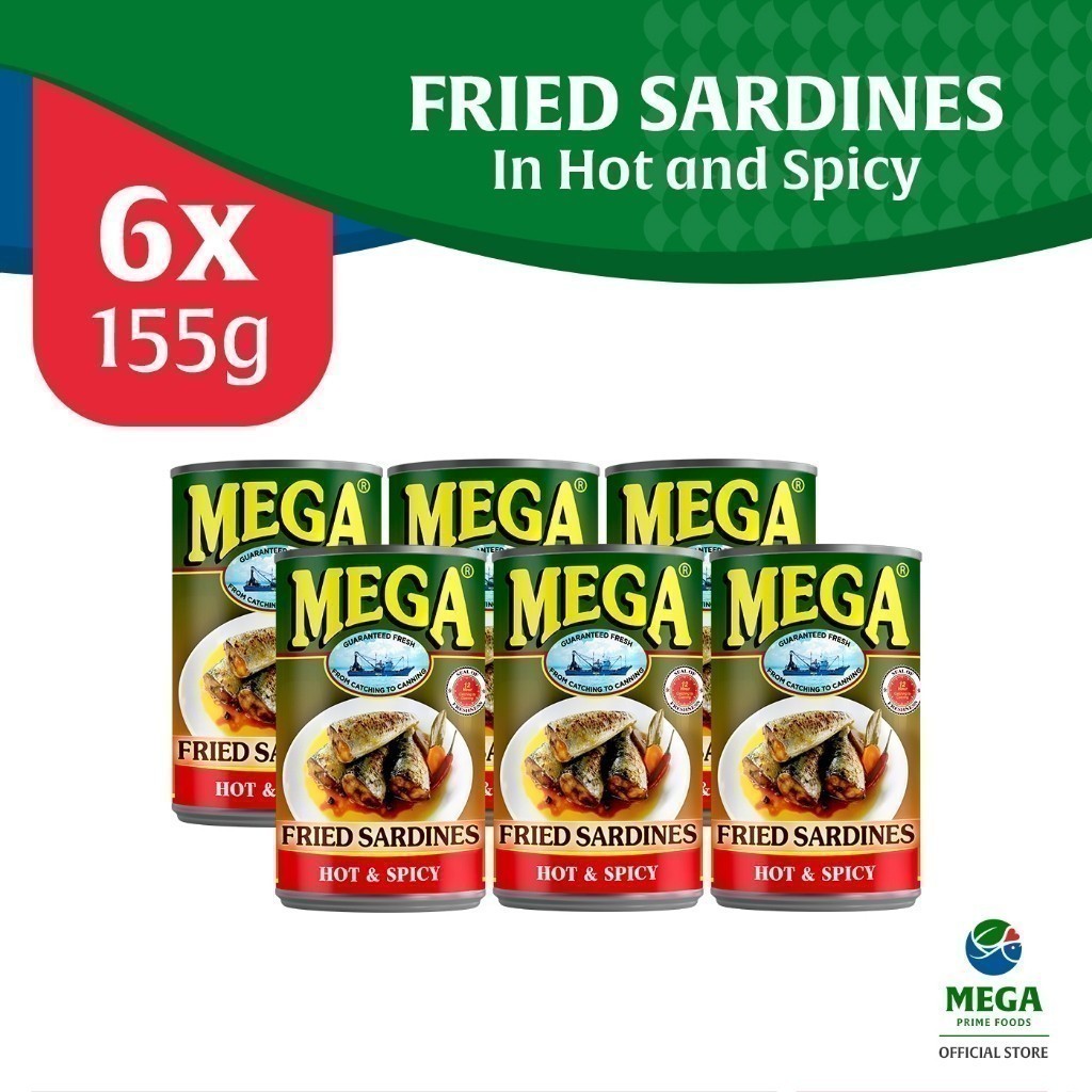 Mega Fried Sardines In Hot And Spicy 155G By 6'S | Shopee Philippines
