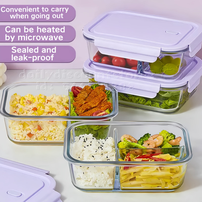 COD Glass Lunch Box For Adult/Kid Keep Airtight Leakproof Crisper ...