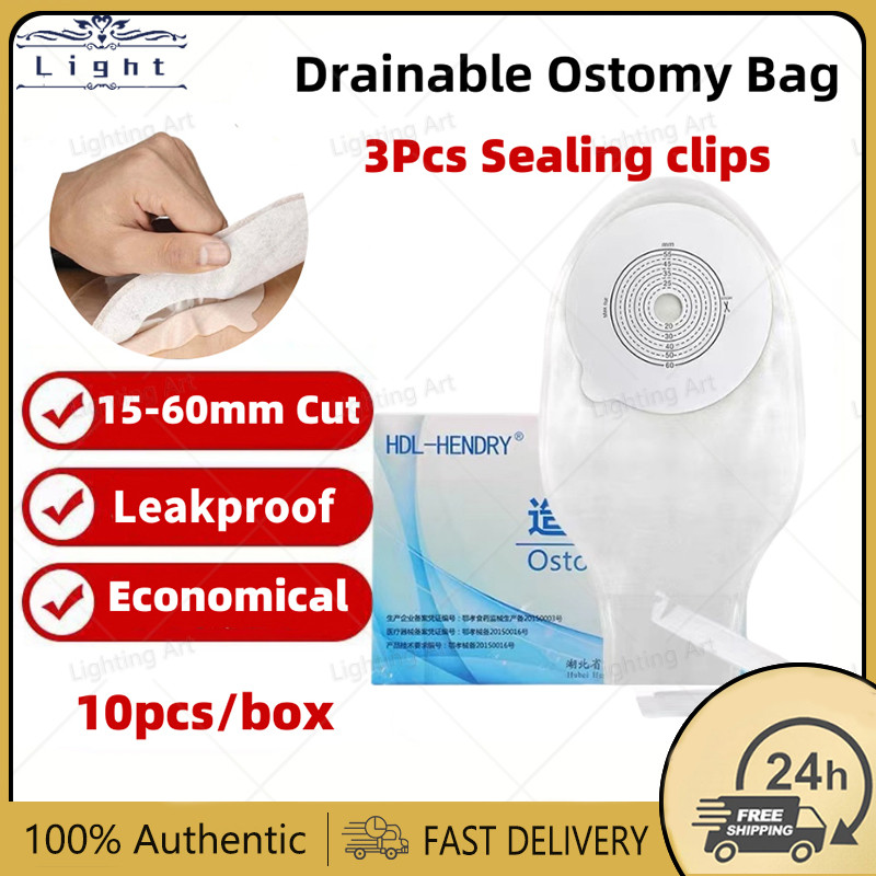 10PCS 15-60mm One-piece System Ostomy Bag Drainable Colostomy Bag Pouch ...