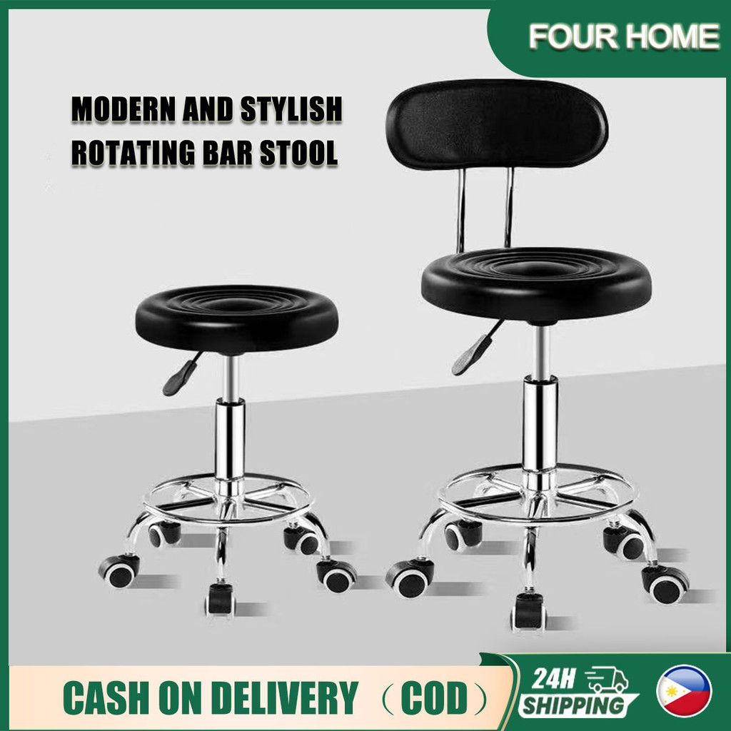 Bar stool chair high Household vanity chair stool With backrest Round ...