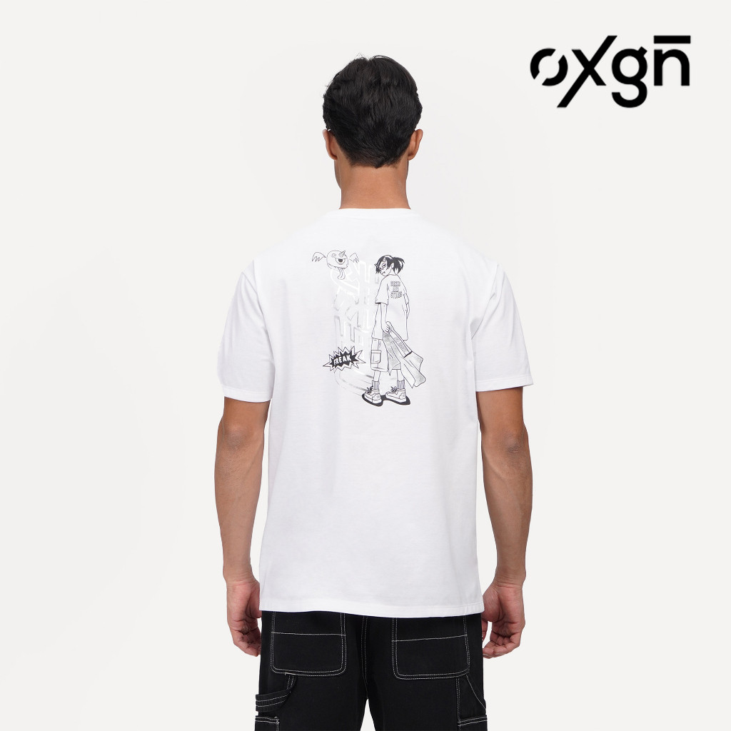 OXGN Logo Freak Graphic Print T-Shirt For Men (White) | Shopee Philippines